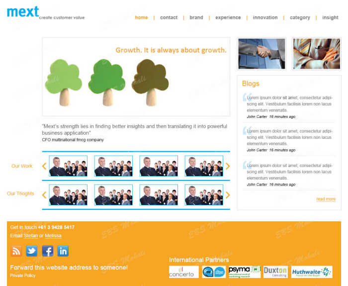 Mext website by EBS mohali at Coroflot.com