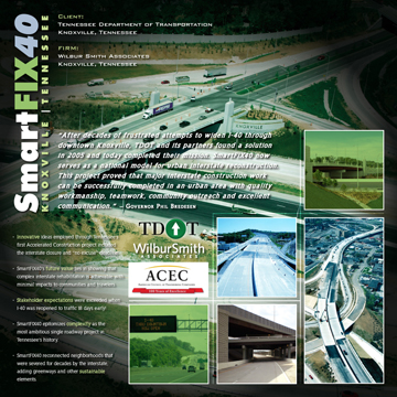 ACEC Award Submittal Display Boards | CDM Smith/Wilbur Smith Associates ...