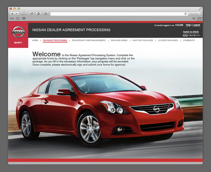 User interface design for Nissan/Infiniti Dealer Processing website. by ...