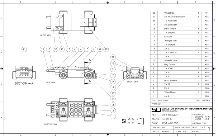 Solidworks Lego Race Car by Nancy Xu at Coroflot.com