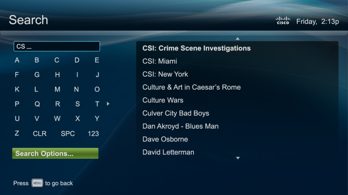 CIsco - TV UI Set Top Box Design by Valerie Hunter at Coroflot.com