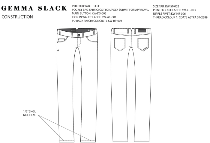Technical Package Examples by Gemma Slack at Coroflot.com