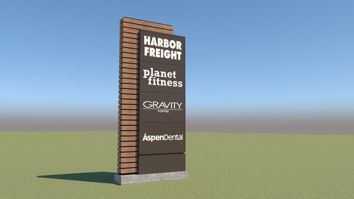 Alamo Shopping Center Pylon Concepts by Matthew J. Oddy at Coroflot.com