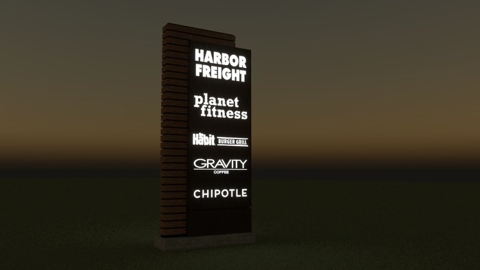 Alamo Shopping Center Pylon Concepts by Matthew J. Oddy at Coroflot.com