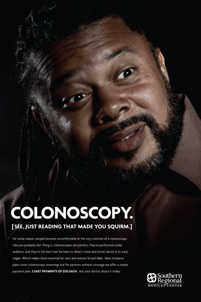 Colonoscopy poster campaign by Doug Oakes at Coroflot.com