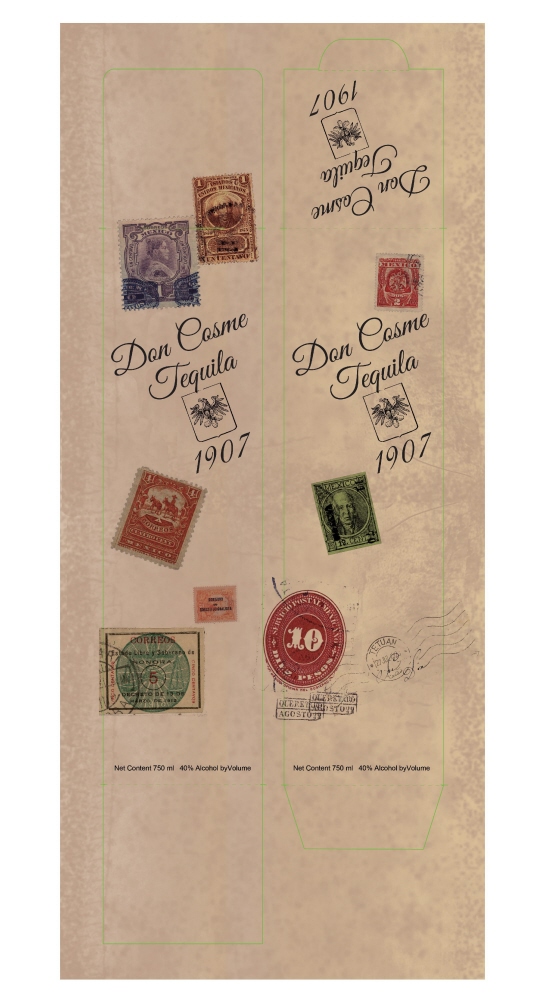 Don Cosme Tequila, Package Design by Lisa Ganem at Coroflot.com