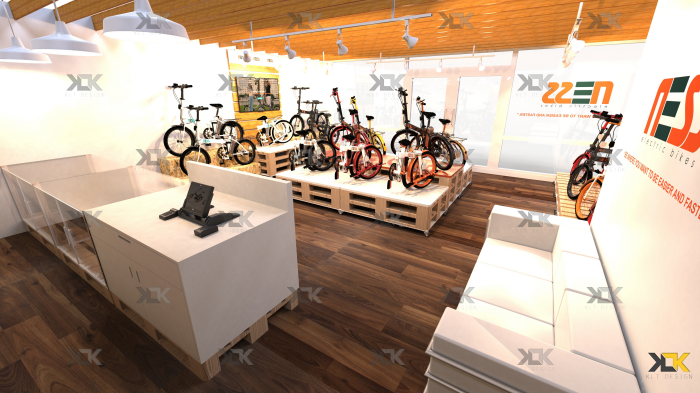 Ness Bike Shop Interior Design by Kervin Tuazon at Coroflot.com
