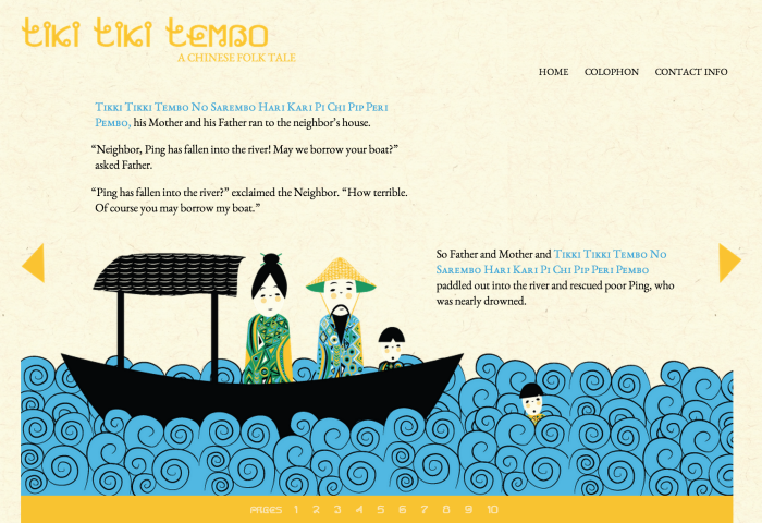 TIKI TIKI TEMBO STORY NARRATIVE by Hilary Post at Coroflot.com