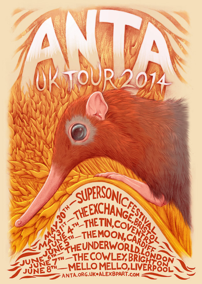 ANTA - tour poster by Alex Bertram-Powell at Coroflot.com
