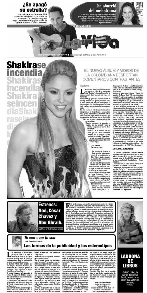 Entertainment Newspaper Pages by Raul Martinez Sandoval at Coroflot.com