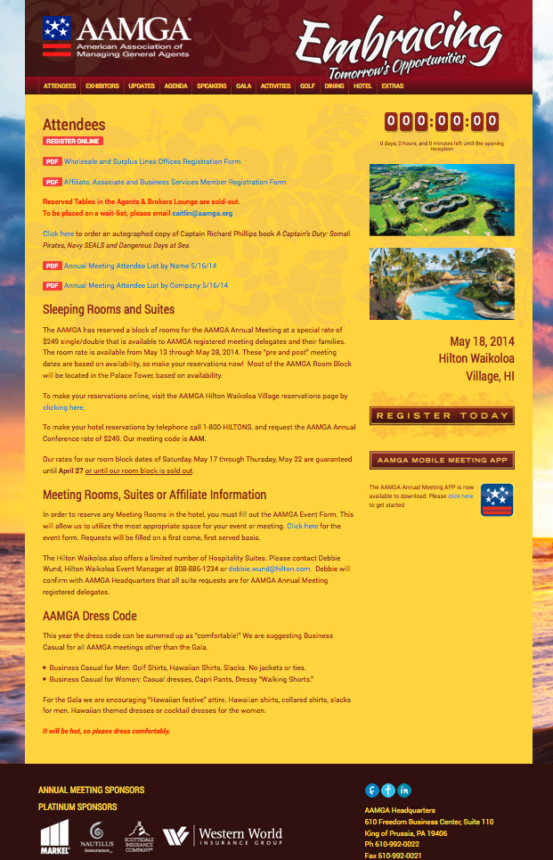 AAMGA 2014 Annual Meeting Website by Mark Stackhouse at Coroflot.com