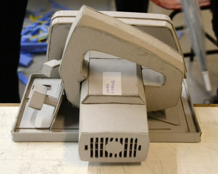 Cardboard mock up of a die grinder by Laura Pirrone at Coroflot.com