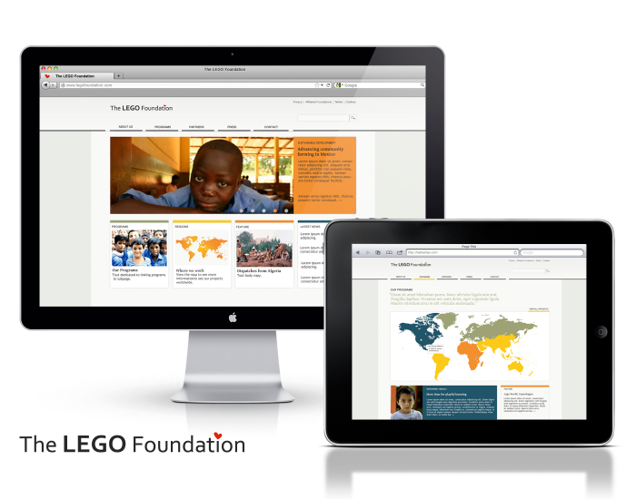 The LEGO Foundation website re-design by Lucy Glenn at Coroflot.com