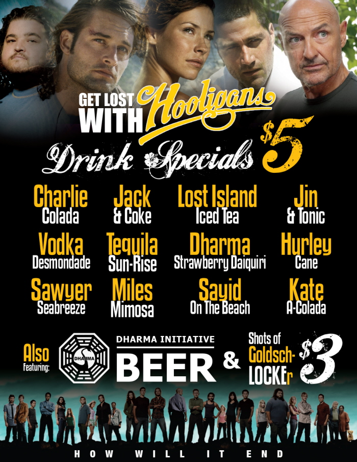 Hooligans Event Menu by Patrick Harrington at Coroflot.com