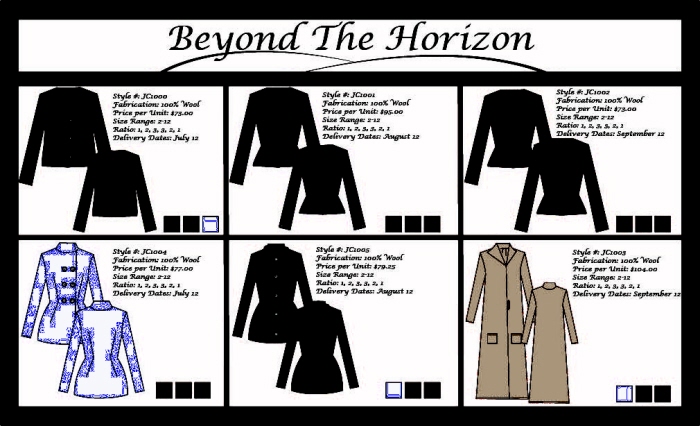 Buyer Line Sheet by Julianne Carlson at Coroflot.com