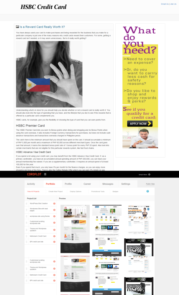 An upload by Ismail Molvi on Coroflot: to the project HSBC credit card