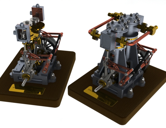 Vertical Twin Steam Engine with Reverse Gear by Ridwan Septyawan at ...
