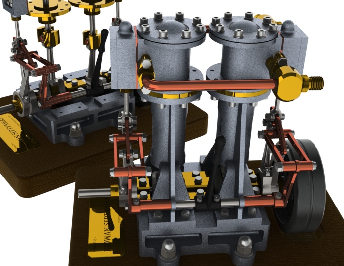 Vertical Twin Steam Engine with Reverse Gear by Ridwan Septyawan at ...