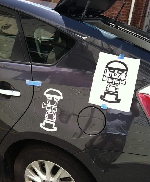 Hand Cut Vinyl "Tumi" Graphic 2012 Toyota Prius Install by Phil LeBloas ...