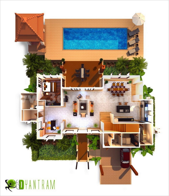 3D Floor Plan Design & Interactive 3D Floor Plan by Ruturaj Desai at ...
