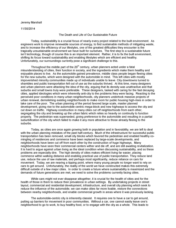 An upload by Jeremy Marshall on Coroflot: to the project Writing Sample