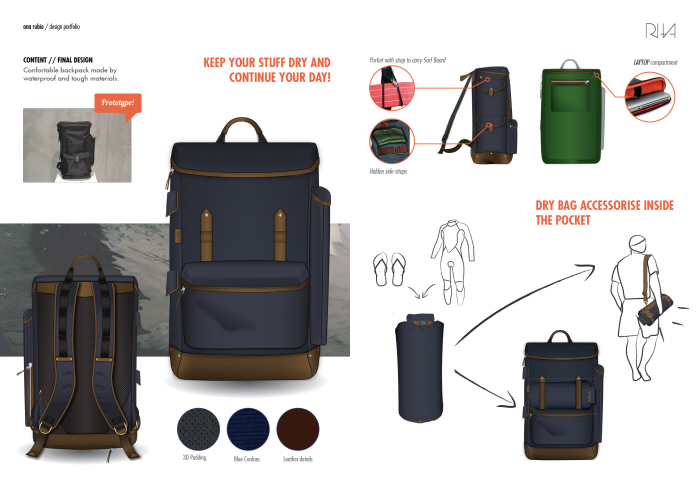 An upload by Ana Rubio on Coroflot: to the project BACKPACKS COLLECTION