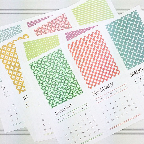 Printable desktop calendar by KARISSA MULVIHILL at Coroflot.com