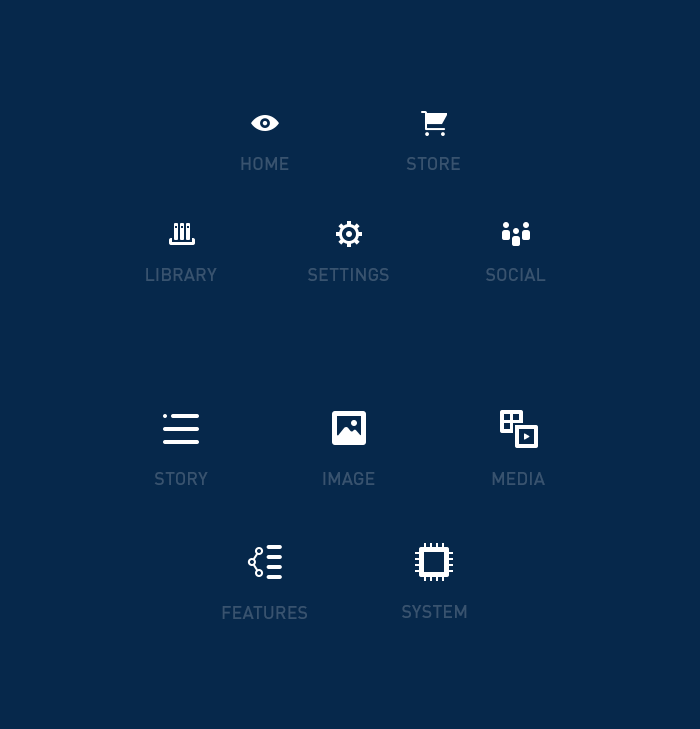Oculus Rift VR Graphic UI Icons by Roger Strunk at Coroflot.com