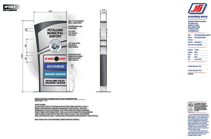 Monument Sign - Petaluma Municipal Airport by Larry Koyle at Coroflot.com