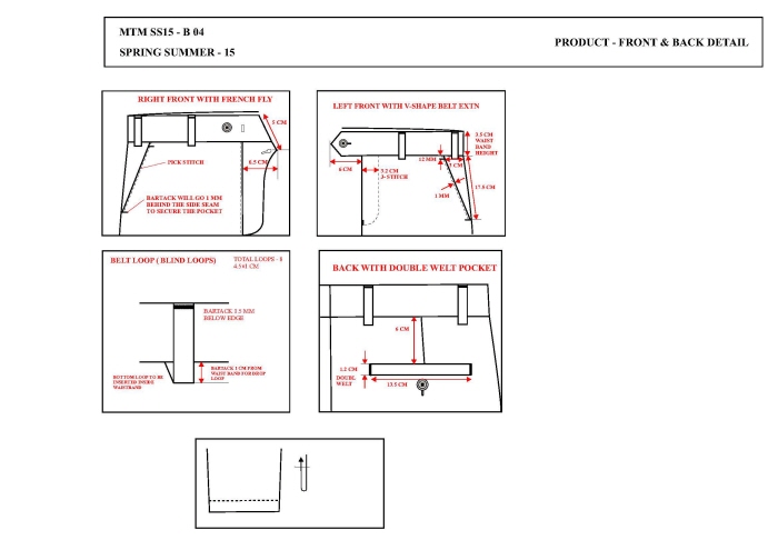 Raymond MTM- Tech Sheets by Aditi Endlay Mishra at Coroflot.com