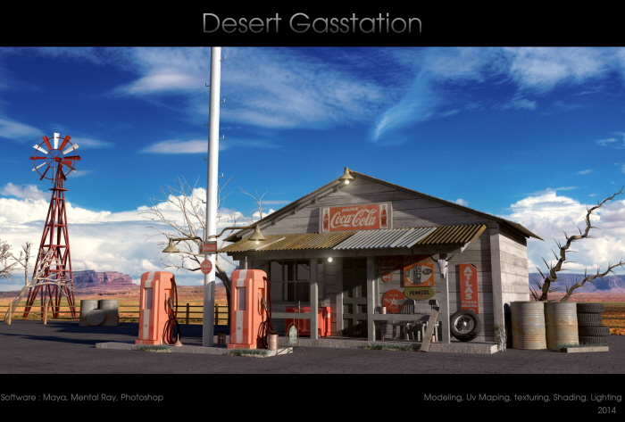 An upload by Parag Sharma on Coroflot: to the project Desert_Gasstation ...