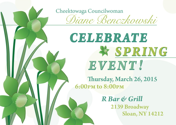 Celebrate Spring Event postcard design by Melanie C. Beitel at Coroflot.com