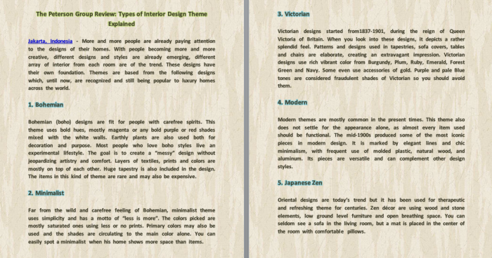 Types of Interior Design Theme Explained by Aurel Ciernik at Coroflot.com