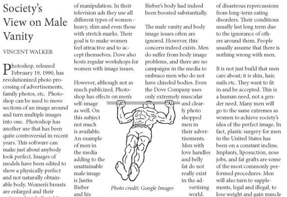 Society's View on Male Vanity by VINCENT WALKER at Coroflot.com