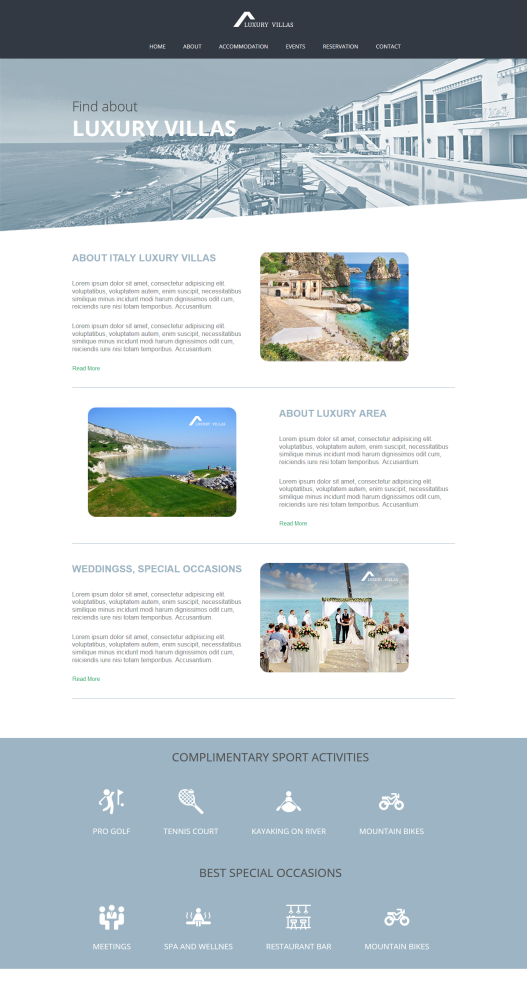 Travel / Accommodation website template by Petar P at Coroflot.com