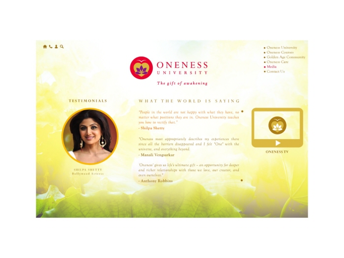 Oneness University (Website Design) by Silent Partners at Coroflot.com