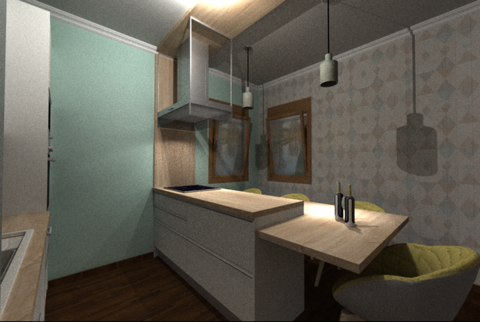 2 designing arrangements of the same kitchen space by Maria Lagou at ...