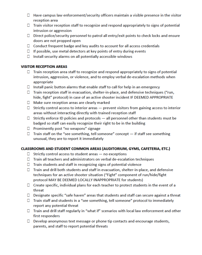 K-12 Campus Vulnerability Checklist by Kurt Bauer at Coroflot.com