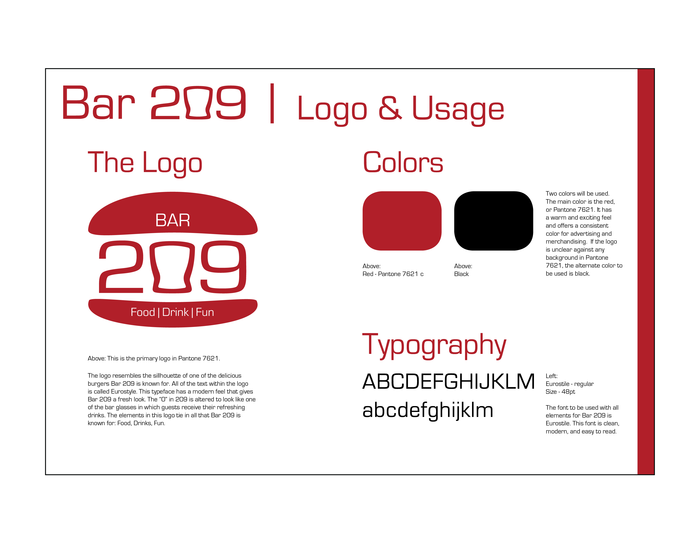 Bar 209 Logo by Kiah Rudlang at Coroflot.com