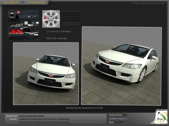 An upload by Vipul Rawat on Coroflot: to the project 3D Work