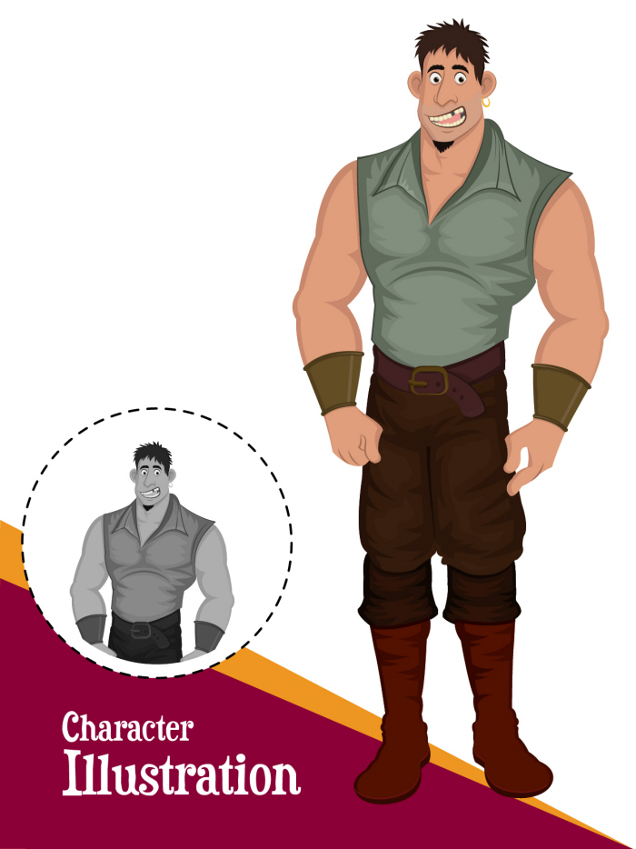 Cartoon character illustration by Eshwar Raman at Coroflot.com