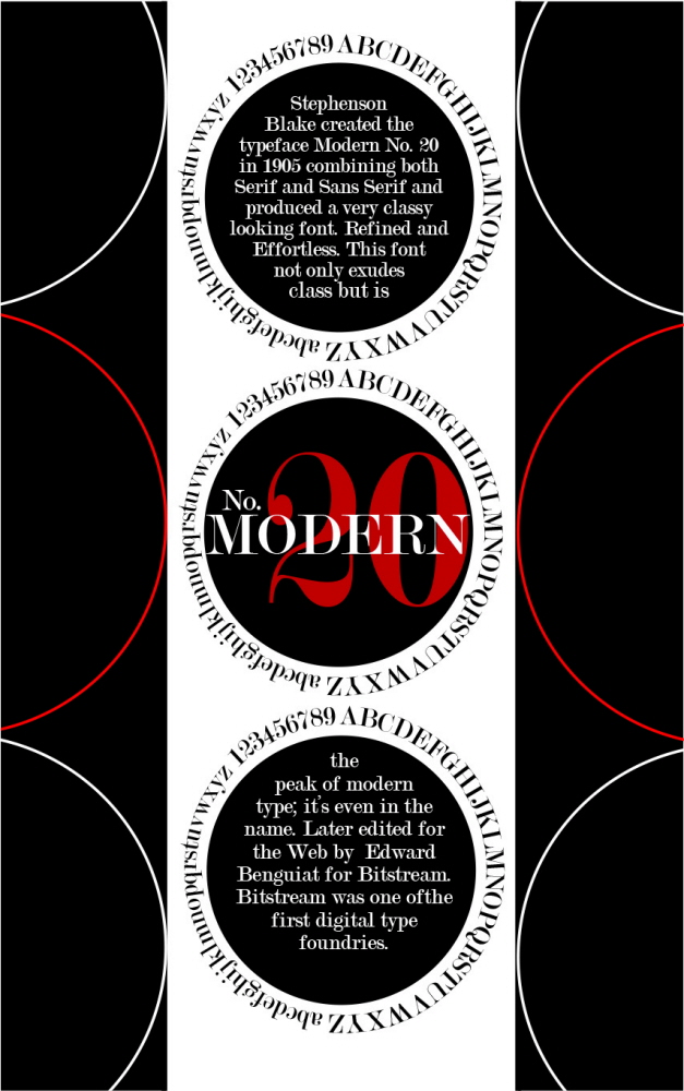 GD 1 Font Project- Font Modern 20 by Emily Tentas at Coroflot.com