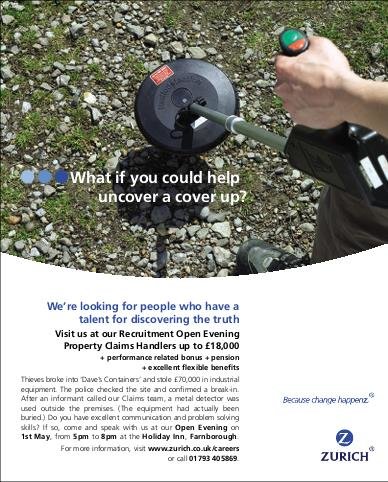 Recruitment ad: Zurich (Press ads) by Tom Kochavi at Coroflot.com