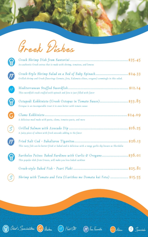 Blue Pisces Menu by William Butler at Coroflot.com
