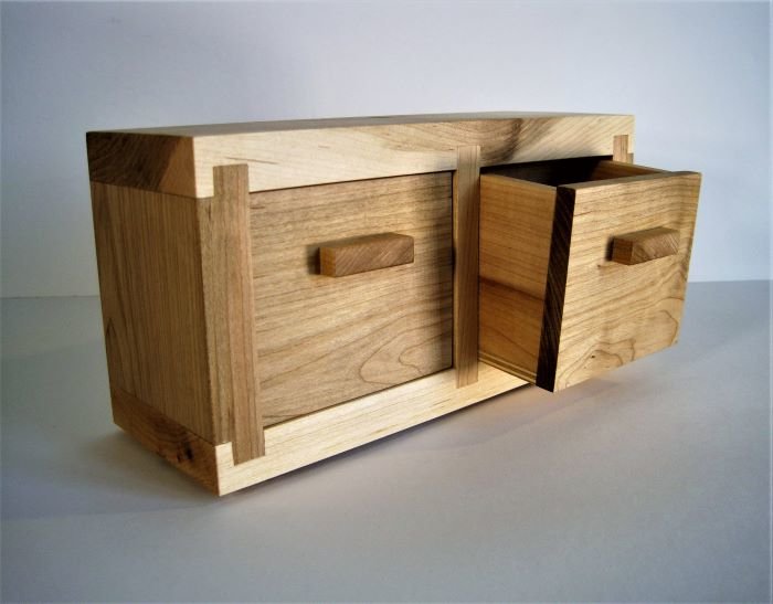 Handcrafted Box with Locking Rabbet, Two-Drawers by Andrew Keinard at ...