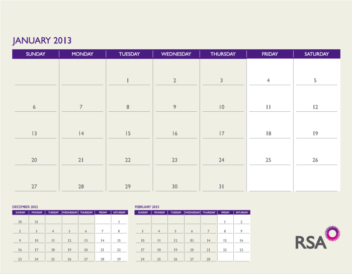 RSA Calendar 2013 by Sahil Banga at Coroflot.com