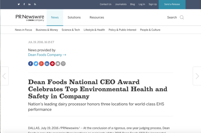 Press Release: EHS Award by Lindsay Nicole Ricker at Coroflot.com