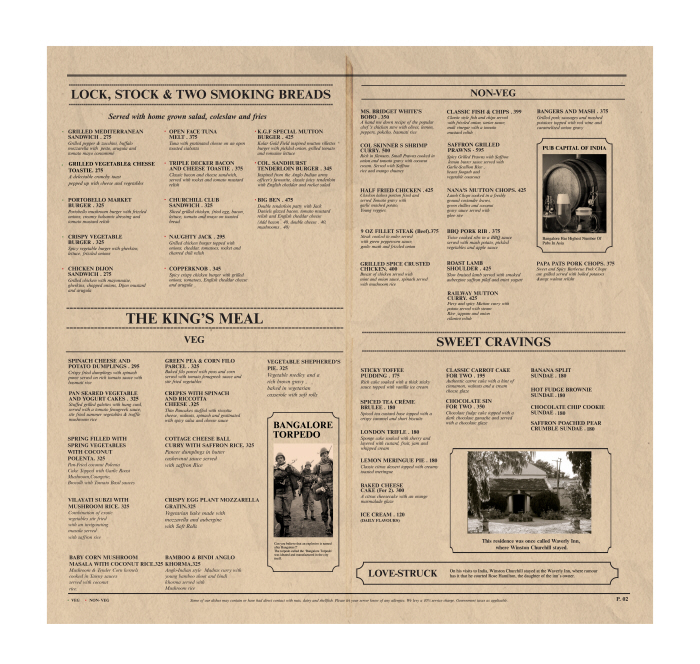 the whitefield arm menu design by Prabhakaran Naidu at Coroflot.com