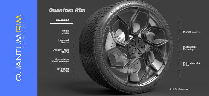An upload by Jr Neville Songwe on Coroflot: to the project Quantum Rims