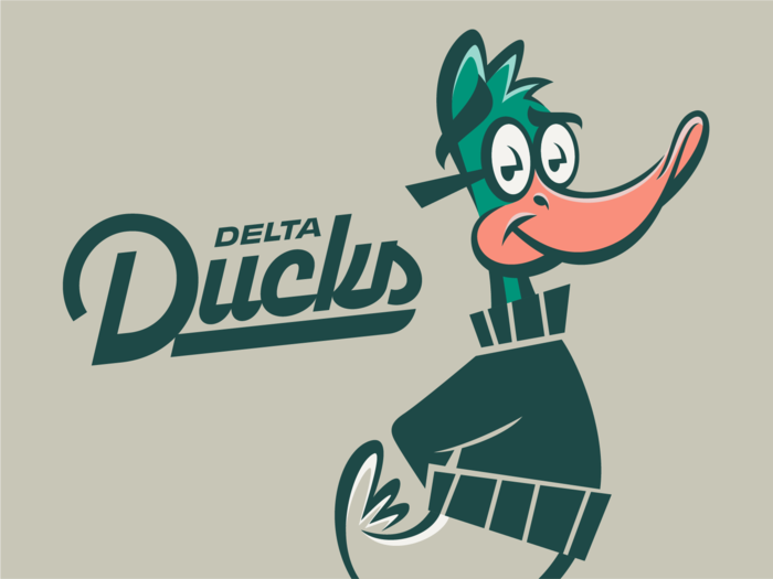 Delta College Ducks mascot and identity by Jon Stapp at Coroflot.com